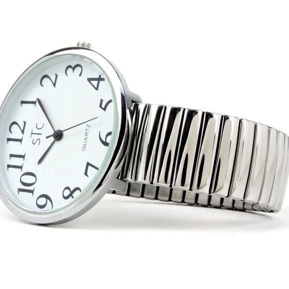 sTc | Accessories | Stc Silver Super Large Face Easy To Read Stretch ...